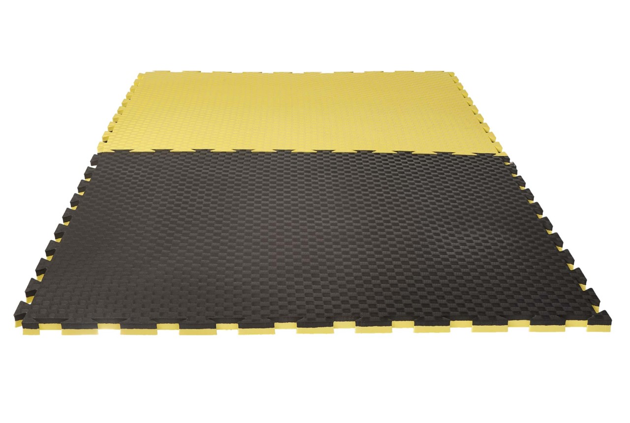 Reversible Jigsaw Mat Checker 1 m x 1 m x 2 cm yellow/black | 3300013
